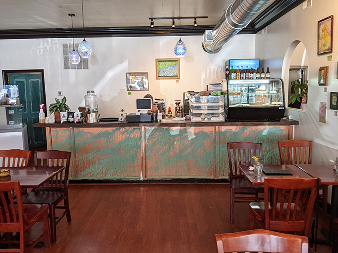 Behind this counter, breakfast dreams become reality &ndash; the command center where coffee flows and pastries find their purpose.