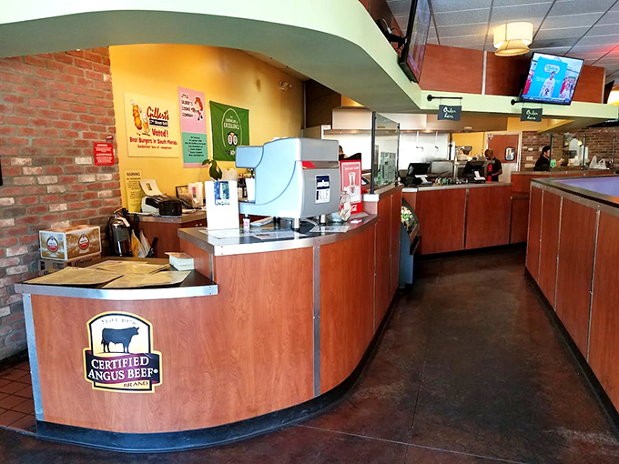 The counter proudly displays its Certified Angus Beef credentials &ndash; the burger equivalent of showing off an Ivy League diploma.