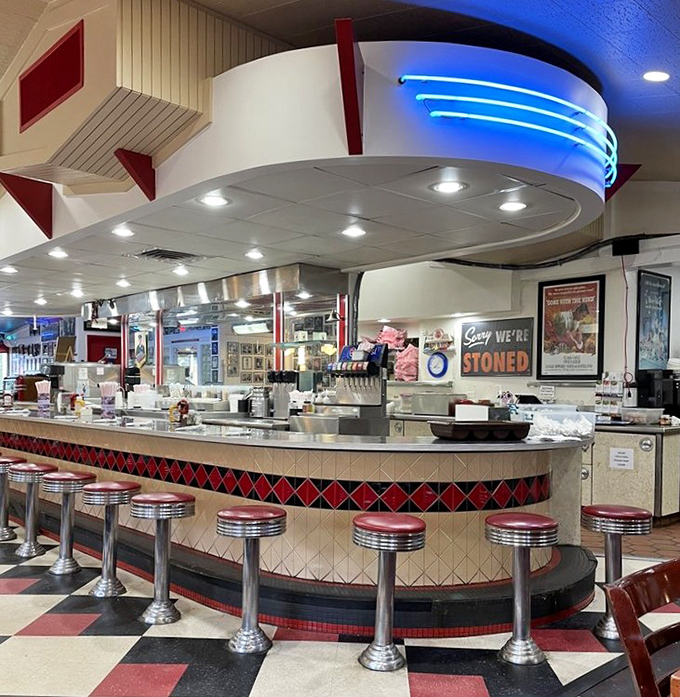 The counter &ndash; where culinary magic happens before your eyes and chrome stools invite you to stay awhile.