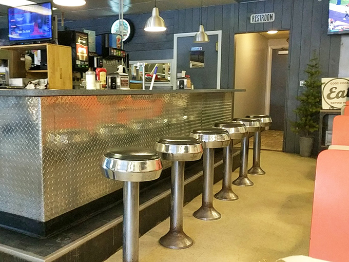 Counter seating&mdash;where solo diners become part of the community and the coffee is always just a nod away.