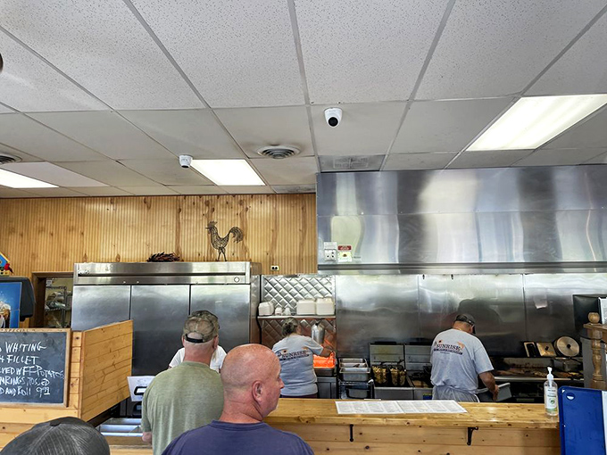 Where the magic happens&mdash;stainless steel and efficiency, with cooks who move with the practiced choreography that comes from years of feeding hungry South Carolinians.