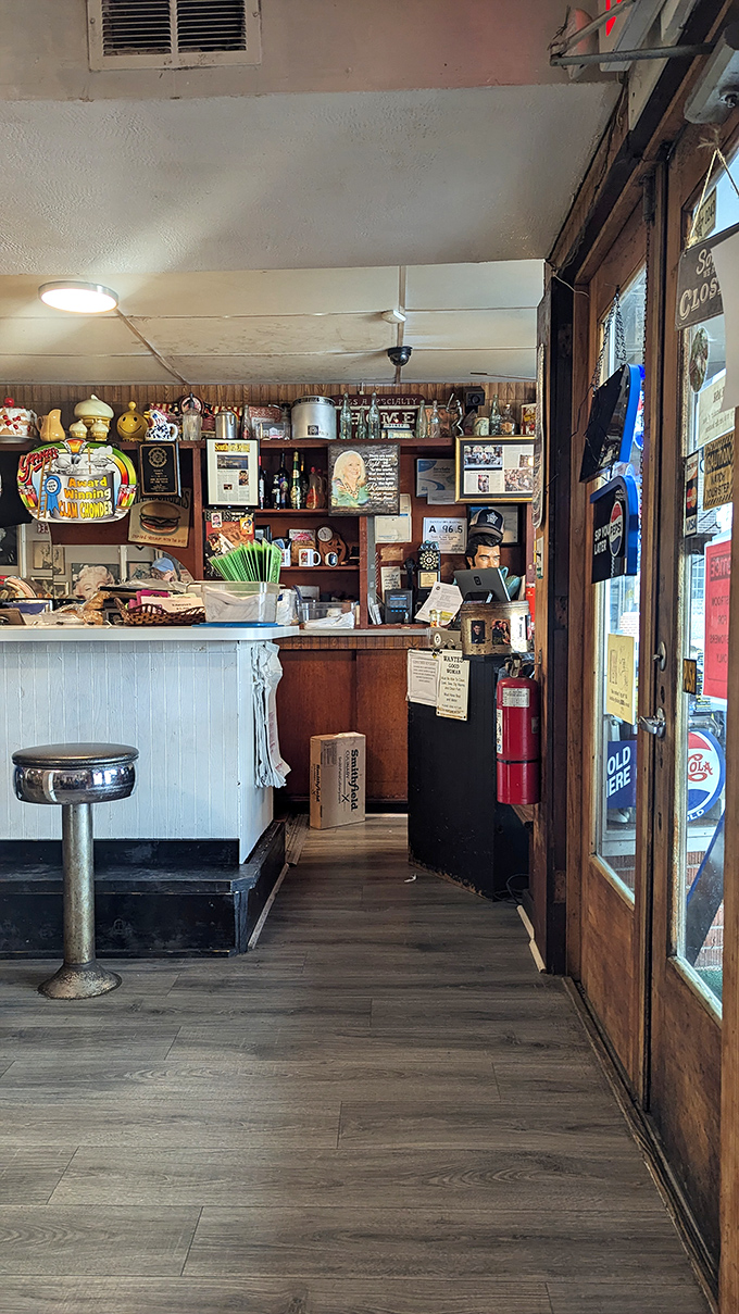 The counter area feels like mission control for comfort food, where coffee flows freely and regulars exchange the day's news.