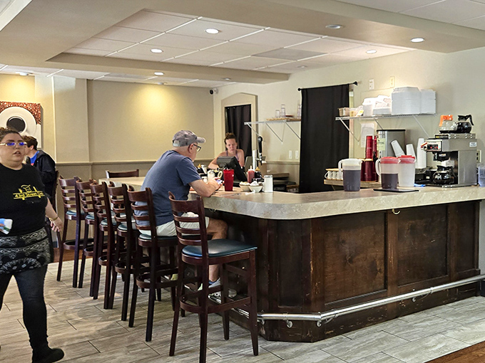 The counter seats&mdash;where breakfast veterans perch to watch the morning magic happen in real-time.