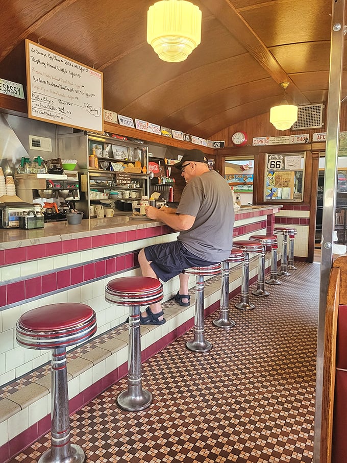 The counter&mdash;where solo diners find community, coffee cups are never empty, and you can watch breakfast ballet performed by skilled short-order cooks.