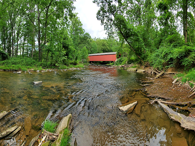 The gentle waters of Little Gunpowder Falls have flowed beneath this bridge since 1865, carrying stories we can only imagine.