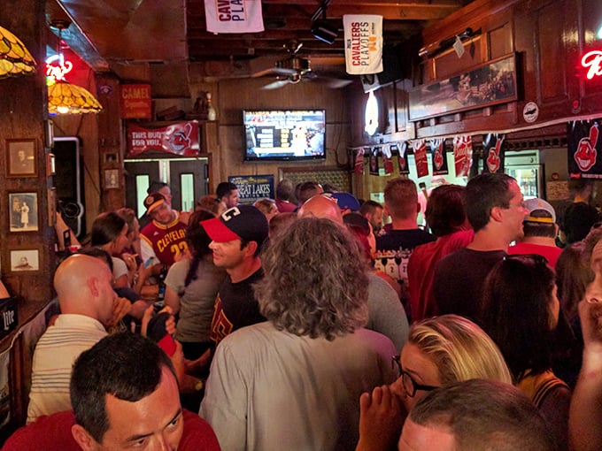 Game day at Johnny's means shoulder-to-shoulder camaraderie. Nothing unites Cleveland quite like sports and spectacular burgers.