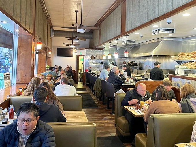 The lunch crowd proves this place isn't just a morning affair &ndash; good food knows no schedule.