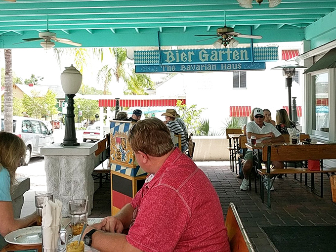 The outdoor Biergarten offers Florida sunshine with German hospitality&mdash;the best of both worlds without needing your passport.