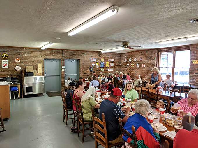 The dining room hums with the satisfied murmurs of patrons who've made the pilgrimage to this temple of smoke and meat.