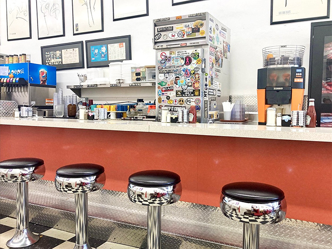 The counter stools aren't just seats; they're front-row tickets to the breakfast show that's been playing for years.