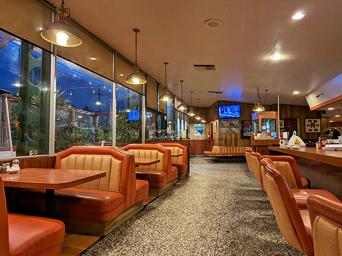 The dining room feels like a movie set where the best scenes in your life could unfold over coffee and pie.