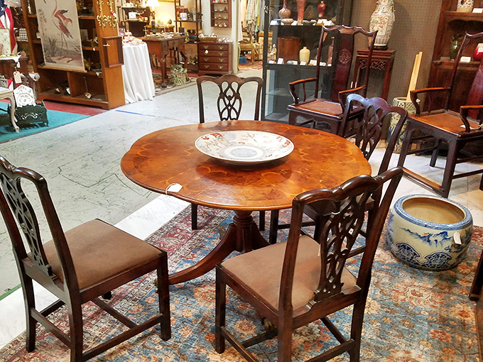 A dining set that's hosted countless family arguments, holiday meals, and homework sessions, ready for your family to continue the tradition.