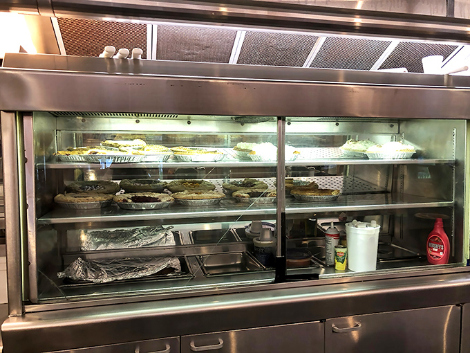 The pie display case&mdash;where willpower goes to die and "I'll just have coffee" turns into "and a slice of that one."