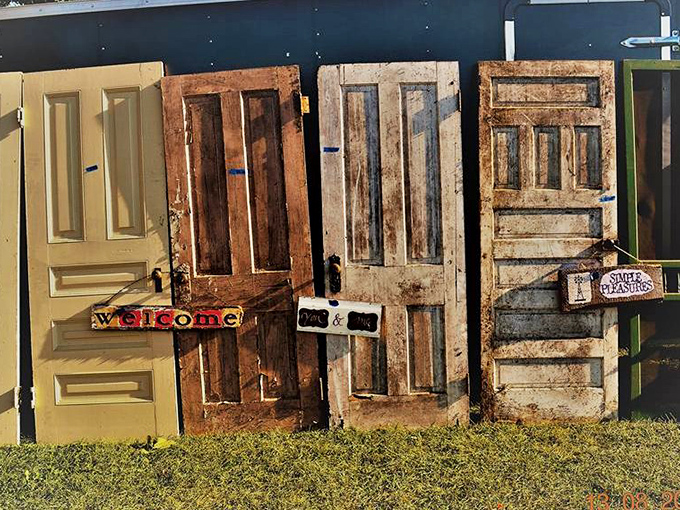 Doors that once welcomed families home now welcome new possibilities. Architectural salvage that carries the fingerprints of countless homecomings.