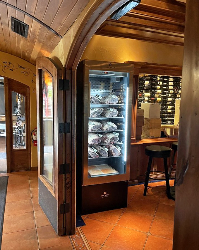 The dry-aging room&mdash;where patience transforms good meat into greatness. A temple of controlled time and temperature.