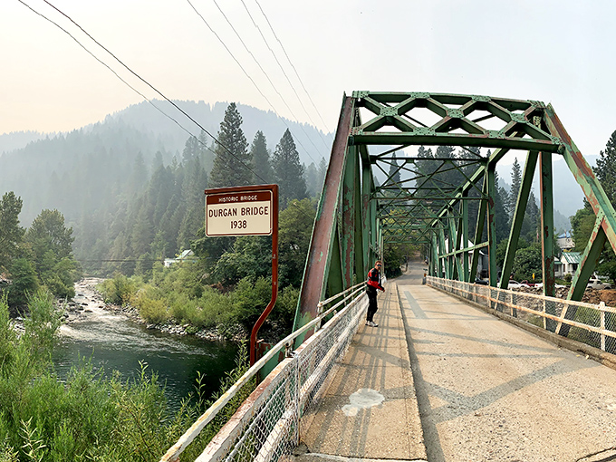 The historic Durgan Bridge spans the river with industrial elegance, a testament to engineering that understood both function and fitting into the landscape.