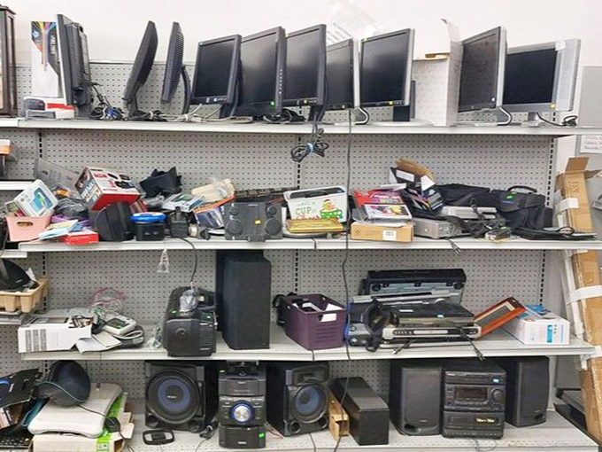 The electronics section &ndash; where yesterday's cutting-edge technology finds new purpose. That stereo system probably played its share of Fleetwood Mac.