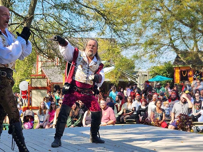 Renaissance performers bring history to life with theatrical flair, proving that entertainment existed long before smartphones and streaming services.