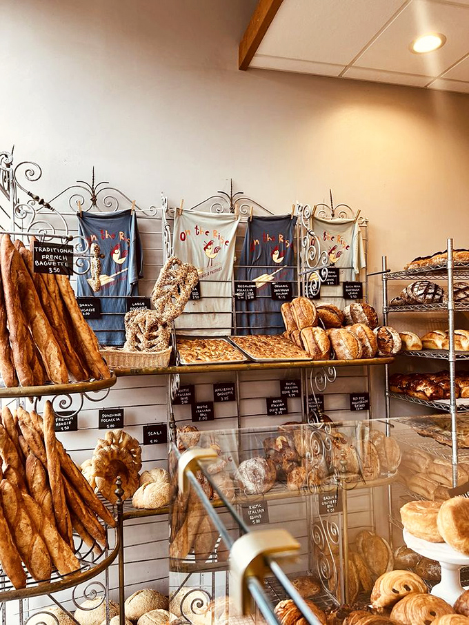 Bread displayed like the art form it truly is &ndash; from baguettes standing at attention to boules lounging in wicker baskets.