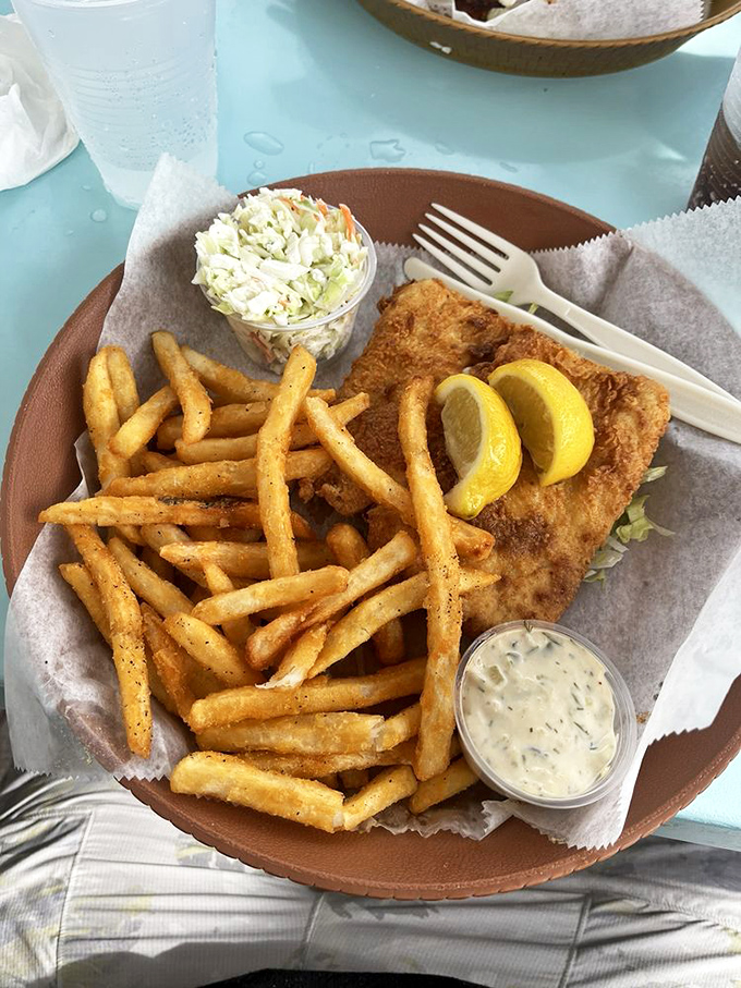 Fried mahi platter showcasing why fresh Gulf seafood needs nothing more than expert preparation and timing.