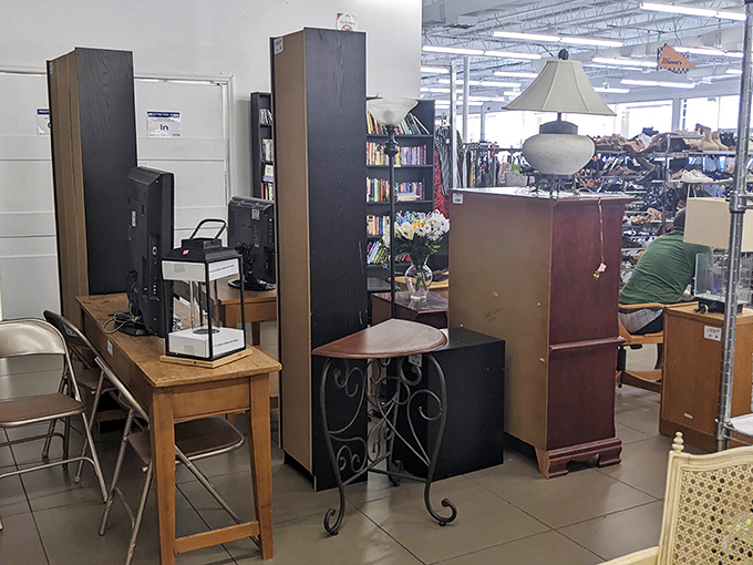 The furniture section: where dining sets, entertainment centers, and that quirky side table you didn't know you needed patiently wait for new homes.