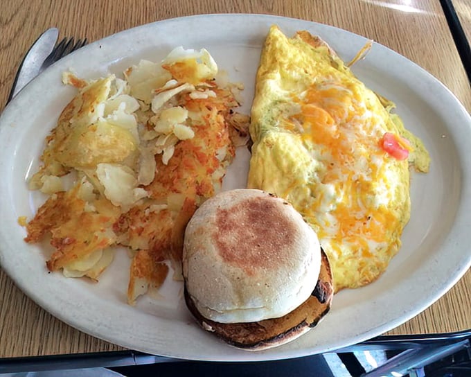 This garden omelet with English muffin is proof that vegetables can party too&mdash;especially when invited to an egg and cheese celebration.