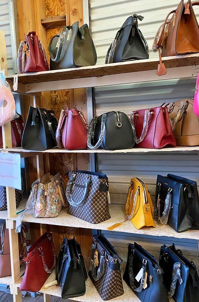 Handbag heaven where designer inspirations meet bargain prices. That yellow tote is practically screaming to hold your summer essentials.