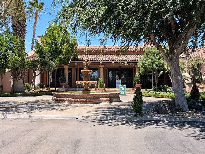 Harris Ranch Resort's fountain courtyard creates a tranquil oasis, where retirement dreams don't require winning the lottery&mdash;just smart relocation choices.