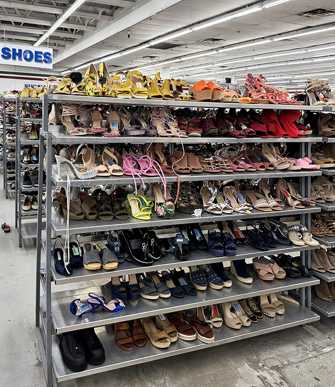 High heels stand ready for their next night out, proving style doesn't have to cost a fortune.