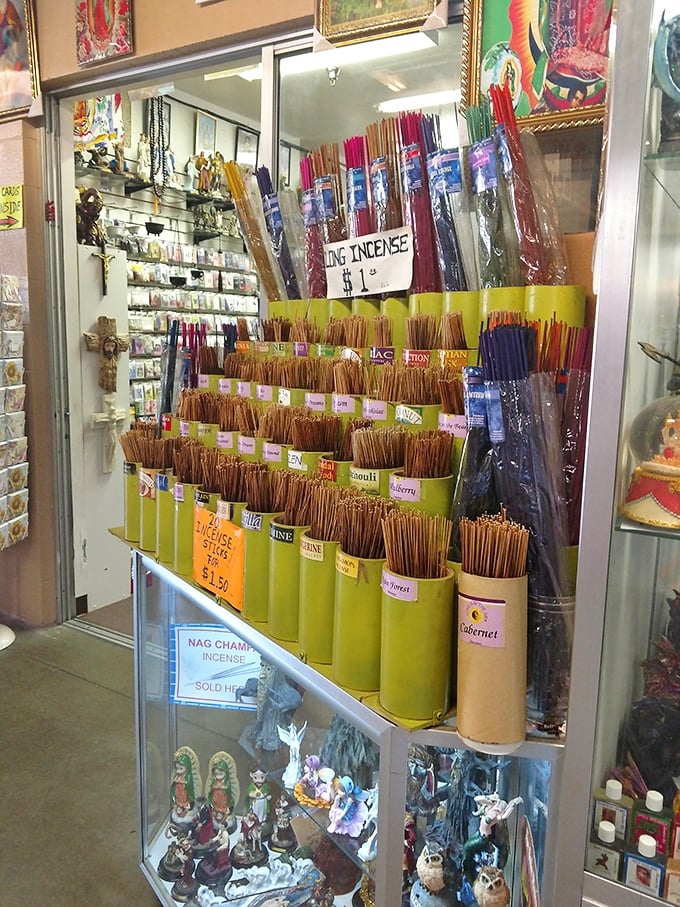 Incense sticks in every fragrance imaginable create a sensory experience that transports you from Florida to far-flung corners of the world.