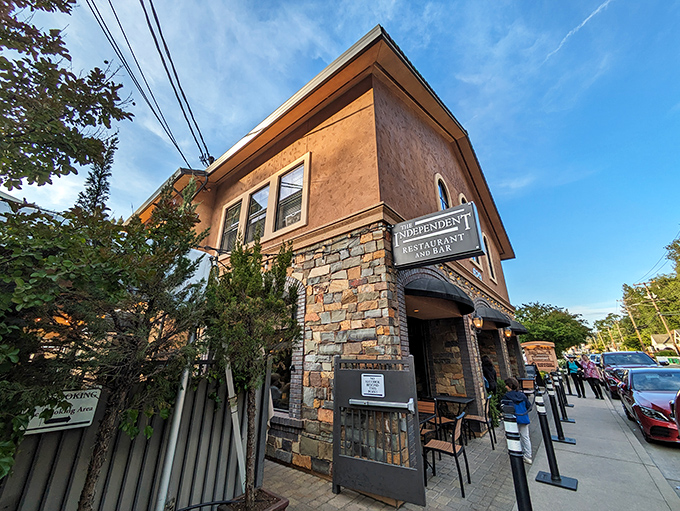 The Independent Restaurant & Bar combines rustic stone and modern cuisine—proving Placerville's dining scene rivals urban offerings without the big-city price tag.