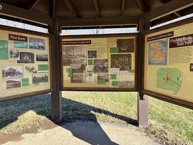 Knowledge is power! The park's informational displays turn a fun day of boulder-hopping into a fascinating geology lesson.