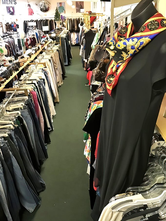 The men's section is a testament to organization&mdash;suits, casual wear, and accessories all arranged with a precision that would make Marie Kondo proud.