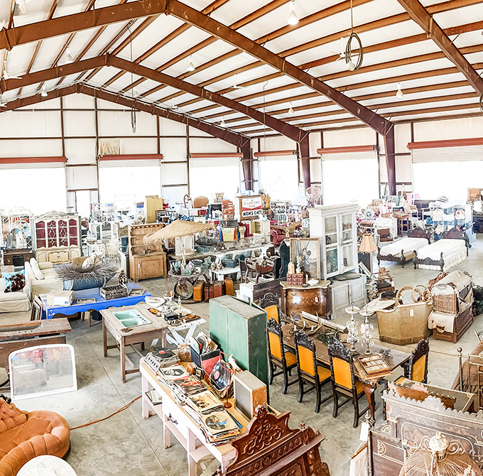 Inside the antique barns, every corner holds potential discoveries that have decorators and collectors swooning with delight.