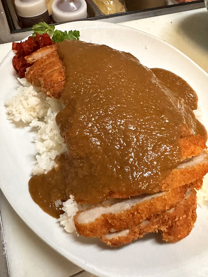 Katsu curry that's having an identity crisis in the best possible way&mdash;Japanese comfort food that makes you want to cancel your afternoon plans and take a nap.
