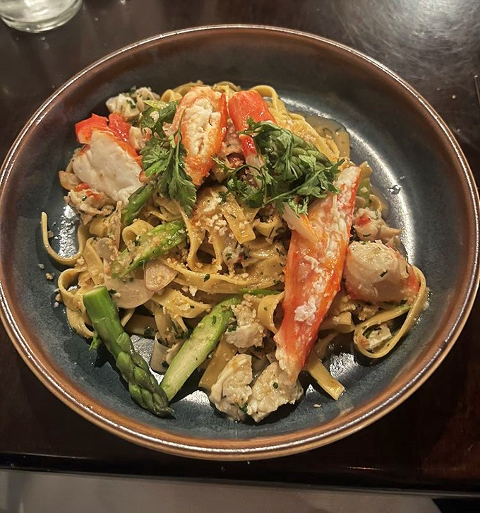 Pasta that doesn't just carry seafood&mdash;it celebrates it, with tender crab, fresh asparagus, and enough flavor to transport you to coastal France.