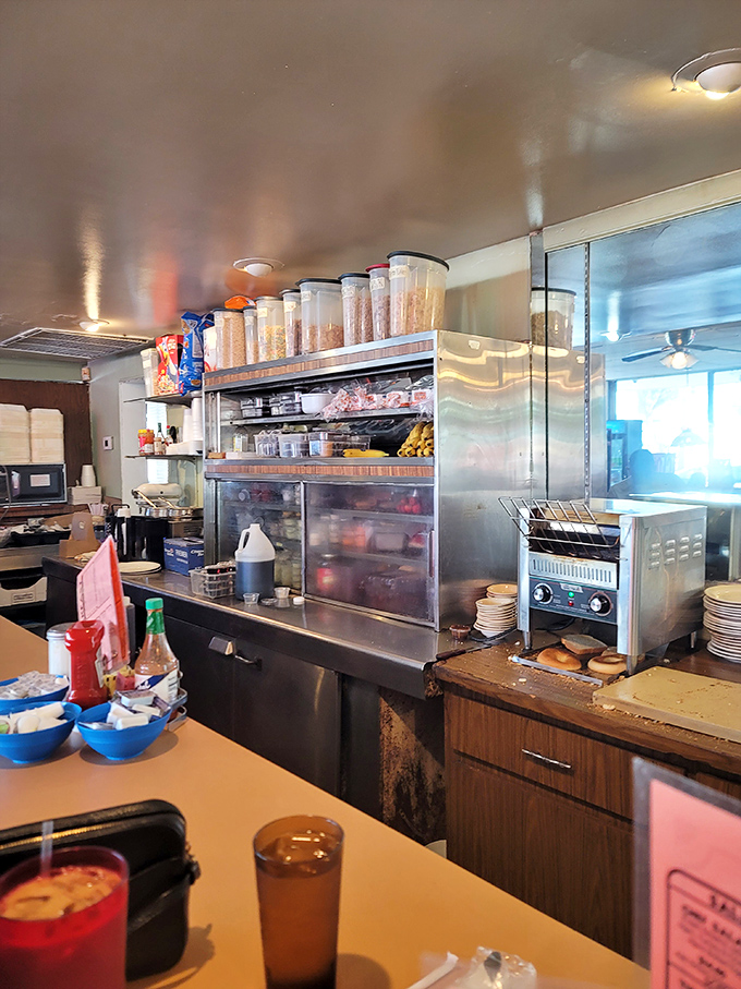 The kitchen&mdash;where breakfast magic happens amid stainless steel and decades of cooking wisdom, with no fancy gadgets required.