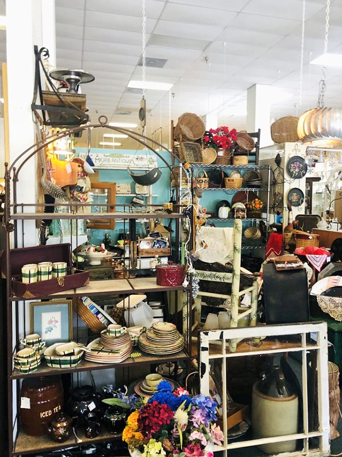 A kitchen display that makes you wonder if the meals cooked on that vintage stove somehow tasted better than anything from our modern appliances.