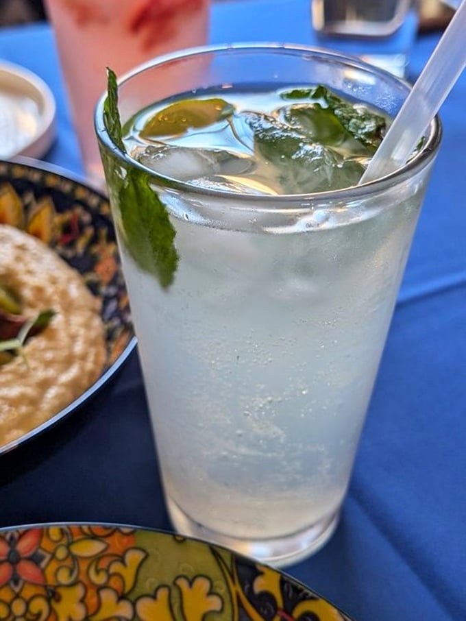This isn't your childhood lemonade. Fresh mint leaves and a hint of something special make this the most refreshing palate cleanser imaginable.