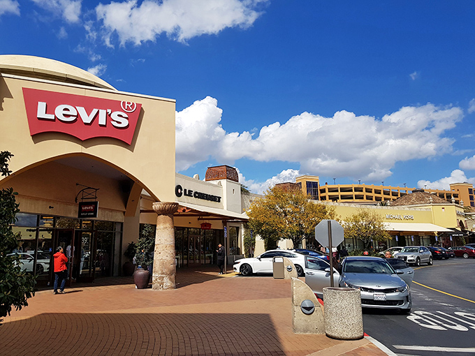 Levi's welcomes denim enthusiasts under perfect California skies, where finding jeans that fit feels like winning the retail lottery.