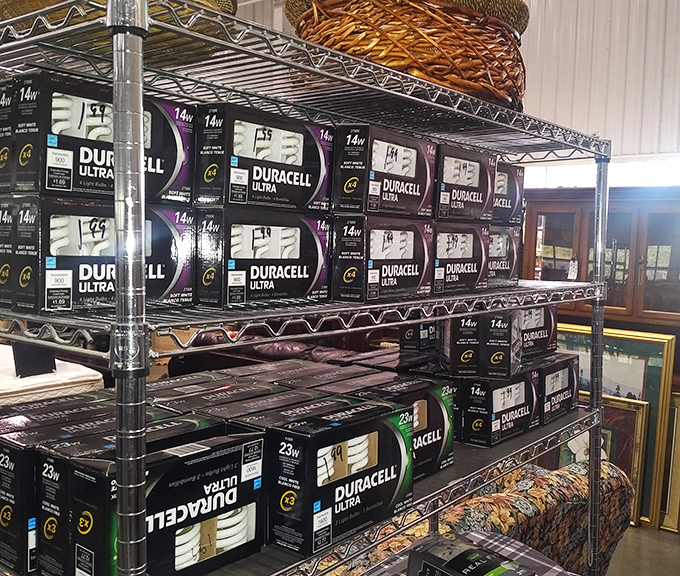 The light bulb library &ndash; illuminating savings in every wattage. Who knew Duracell could be displayed with such warehouse chic?