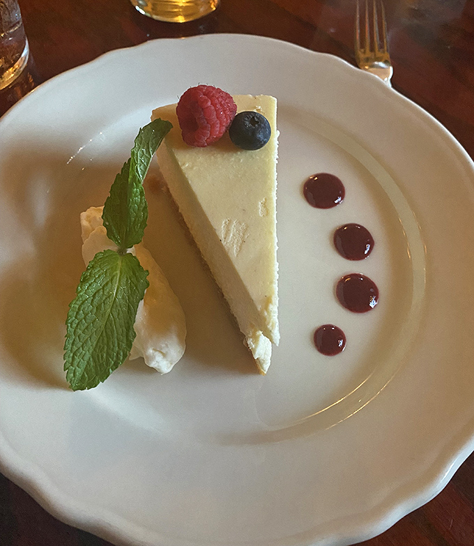 Limoncello cheesecake that strikes the perfect balance between tangy and sweet, with berries that didn't come from a freezer.