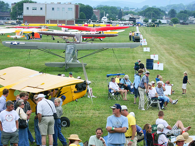 The Lock Haven Airshow transforms ordinary fields into extraordinary showcases of aviation history. Yellow planes against blue skies create perfect Pennsylvania memories.