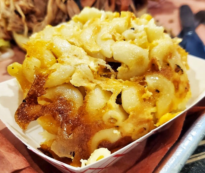 Mac and cheese with edges so perfectly crispy, they deserve their own fan club and merchandise line.