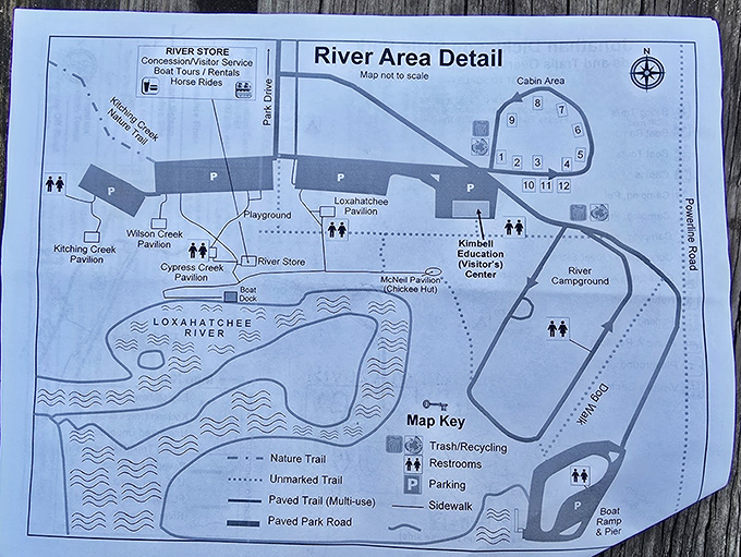 The park map – where "you are here" actually means "you are away from everything stressful." Adventure planning made simple.