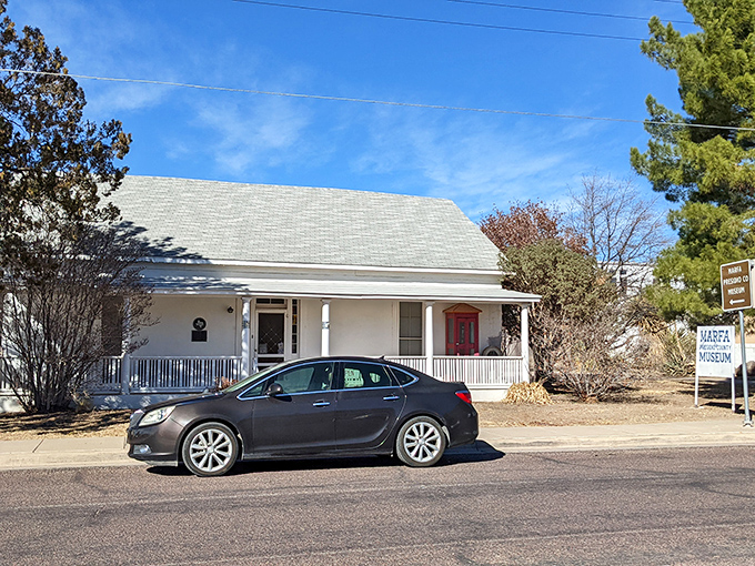 The Marfa and Presidio County Museum preserves local history in a charming white cottage. Small town, big stories.