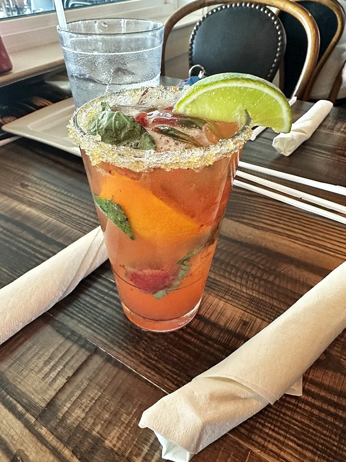 A margarita that captures Florida sunshine in liquid form, rimmed with salt and garnished with enough lime to make you pucker with pleasure.