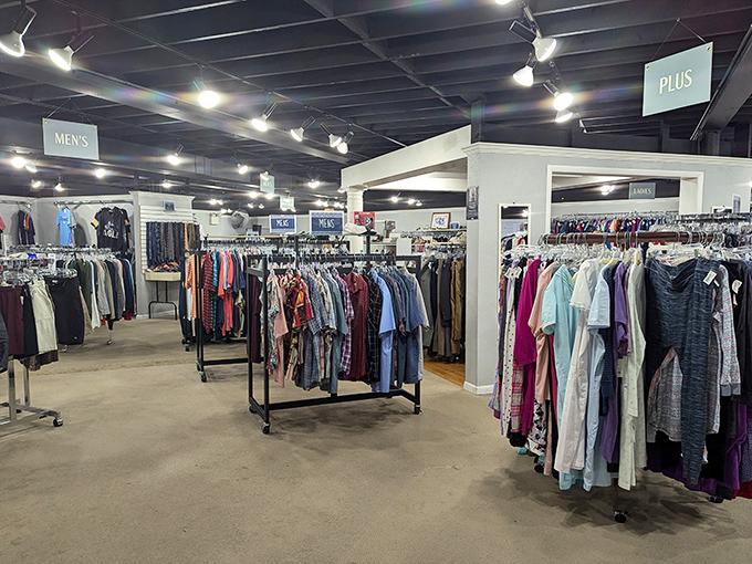 The clothing department rivals any department store in organization, minus the heart-stopping price tags. Color-coding at its finest.