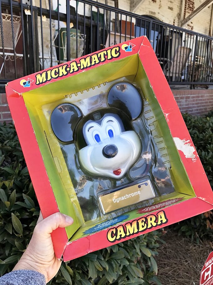 Mickey's watching you through this vintage Dynachrome camera—Disney meets photography in this delightfully weird collectible that screams 1960s.