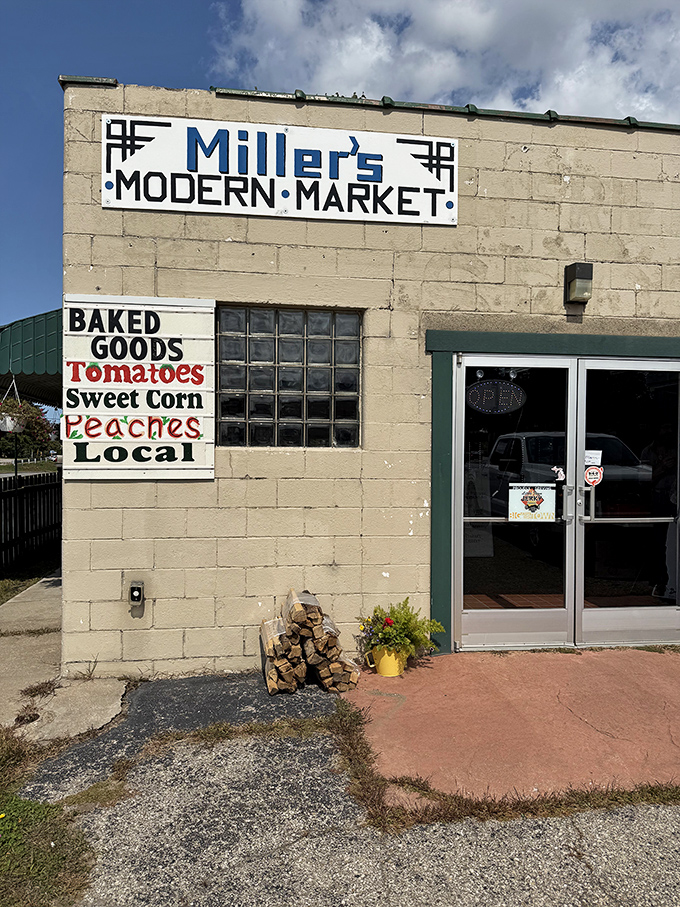 Miller's Modern Market keeps it refreshingly old-school with hand-painted signs advertising the simple pleasure of locally grown summer produce.